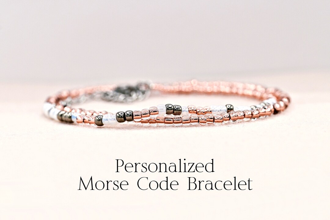 Custom Morse Code Bracelet for Women Rose Gold Wrap Bracelet - Etsy