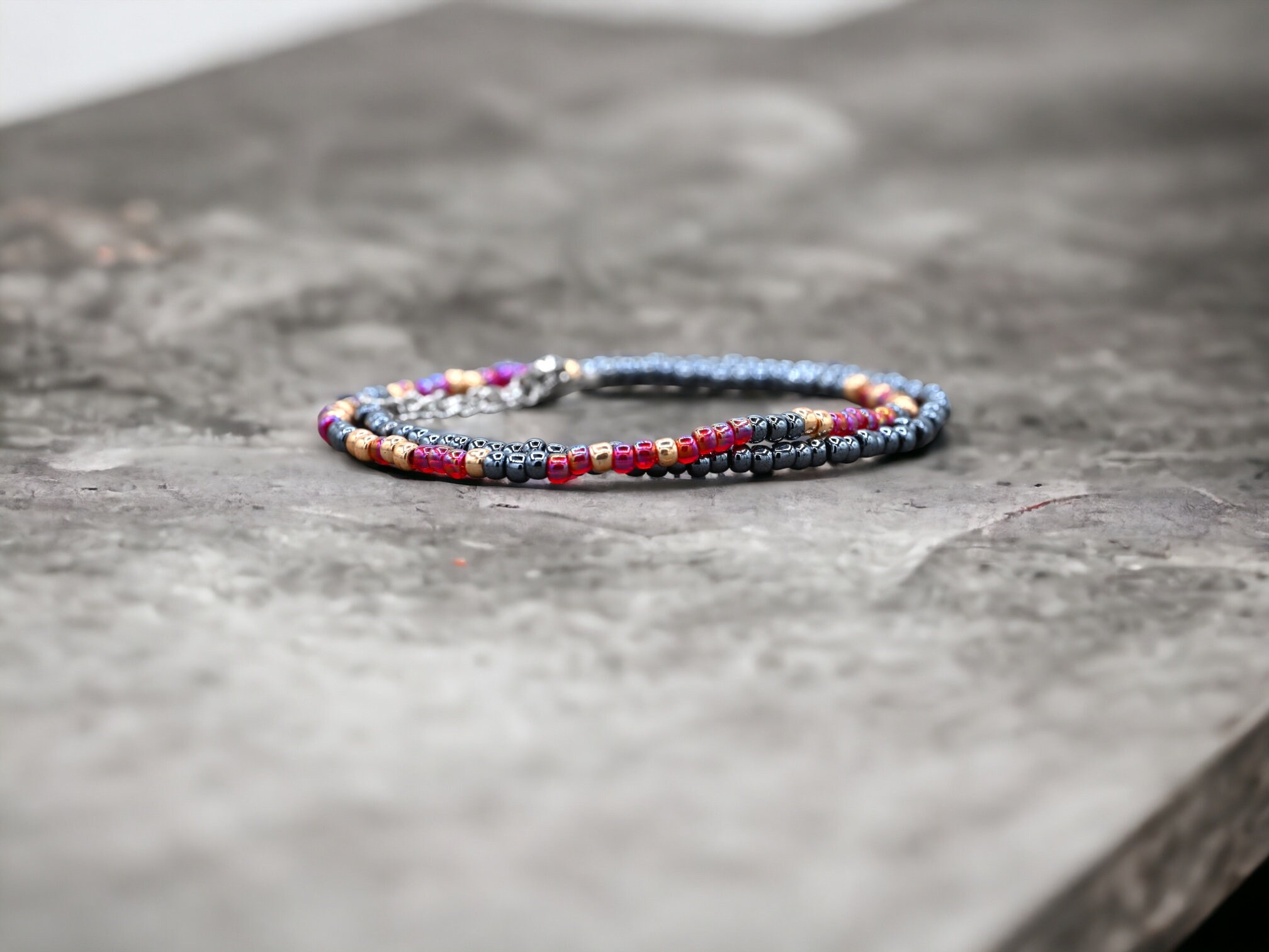 Keep Him Safe Day and Night Morse Code Beaded Bracelet for US Military ...
