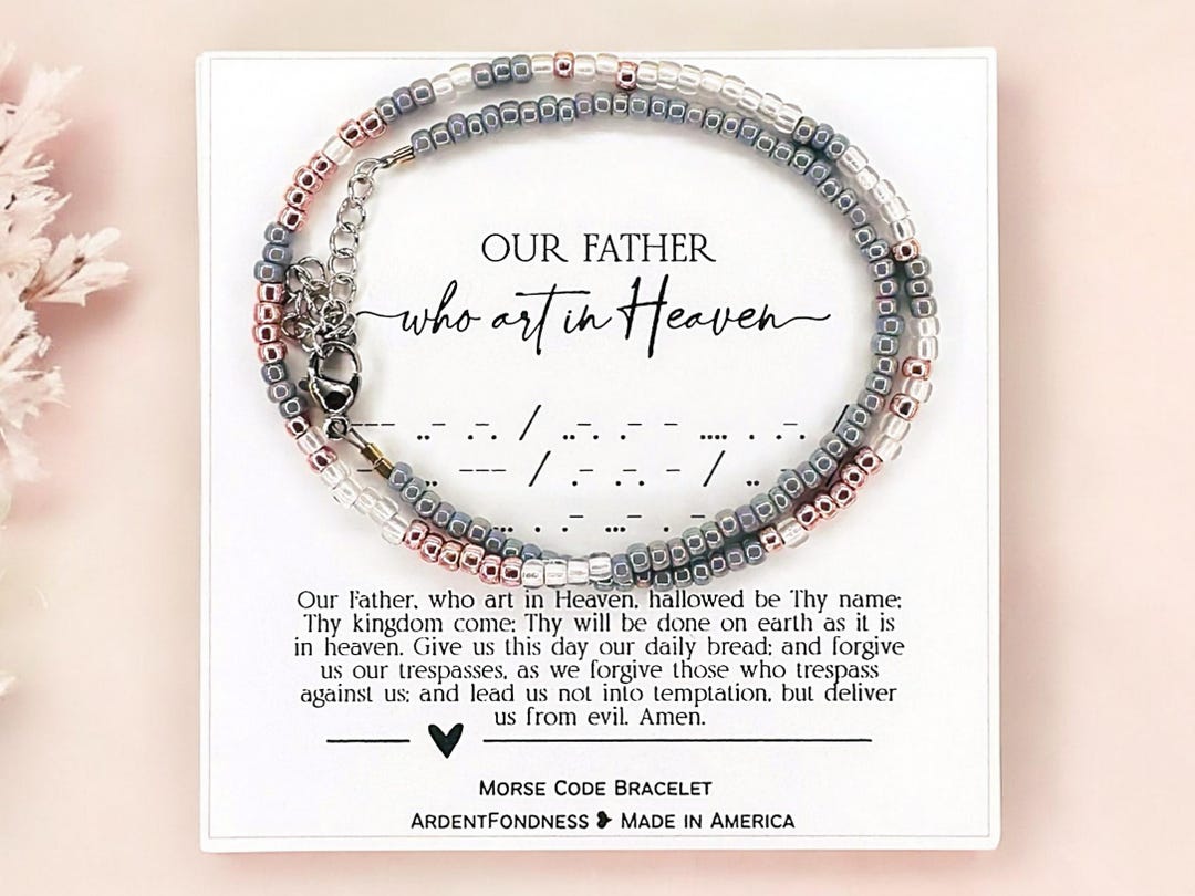 The Lord's Prayer Morse Code Faith Bracelet Christian Jewelry ...