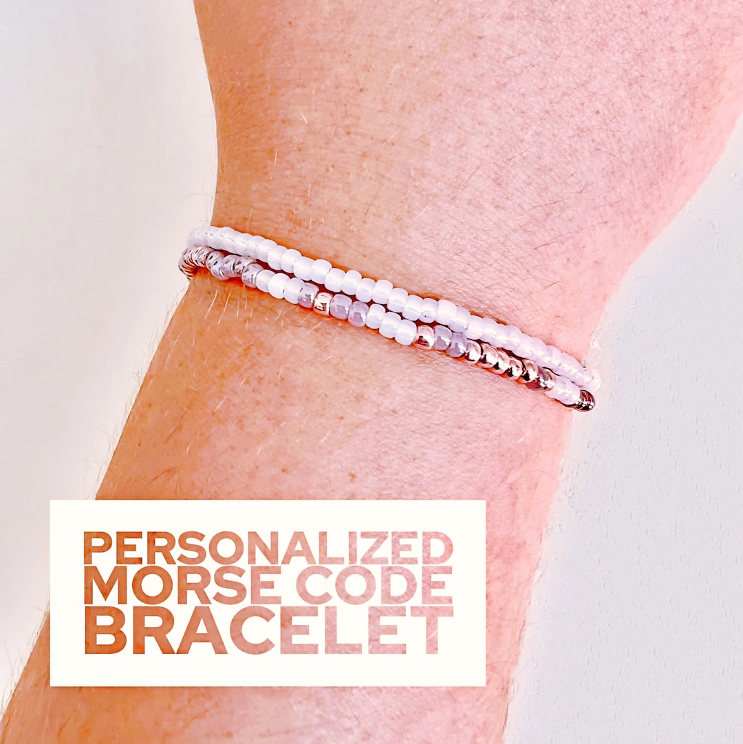 Custom Morse Code Beaded Bracelet Personalized Jewelry Unique - Etsy