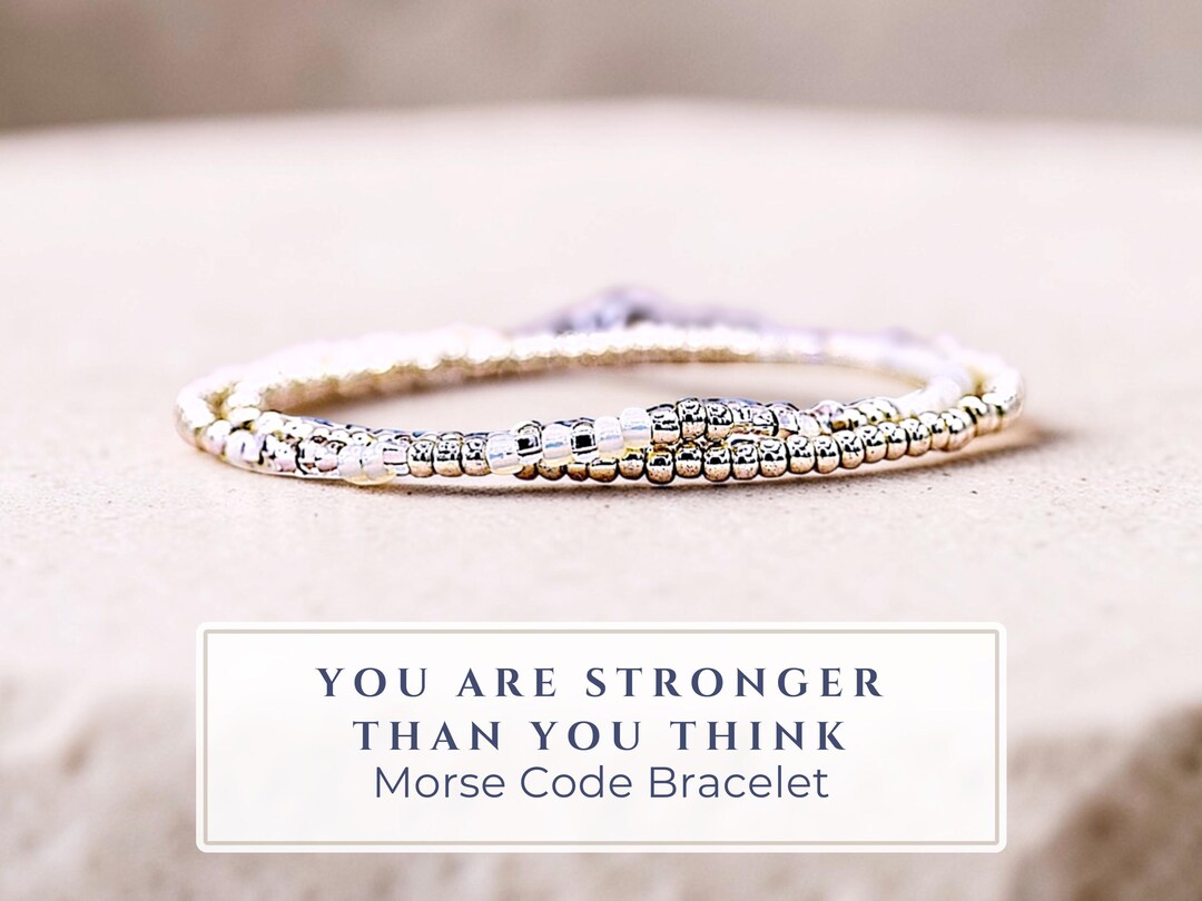 Morse Code Bracelet: You Are Stronger Than You Think Inspirational ...
