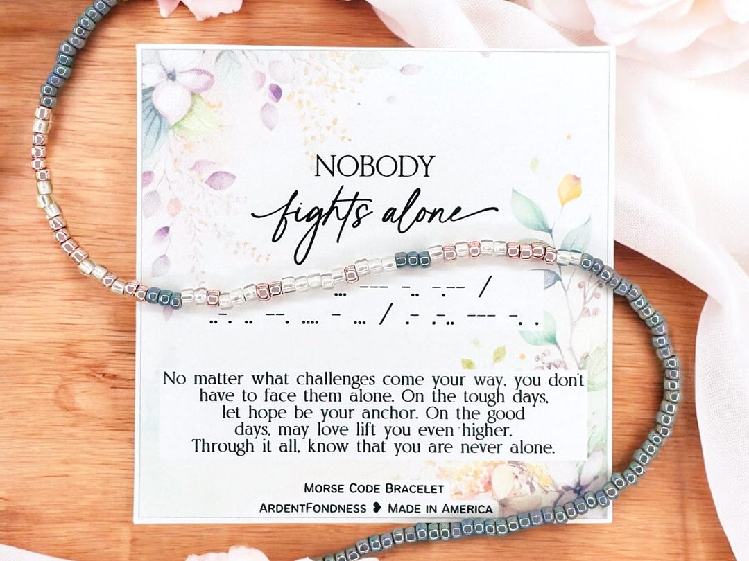 Nobody Fights Alone Bracelet, Supportive Gift for Women, Cancer Support ...