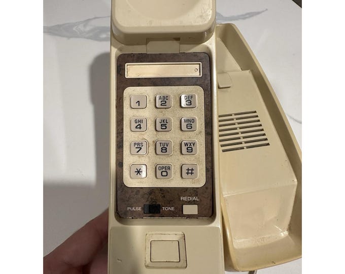 Vintage Radioshack Woodgrain Push Button Landline Telephone Retro Phone ...