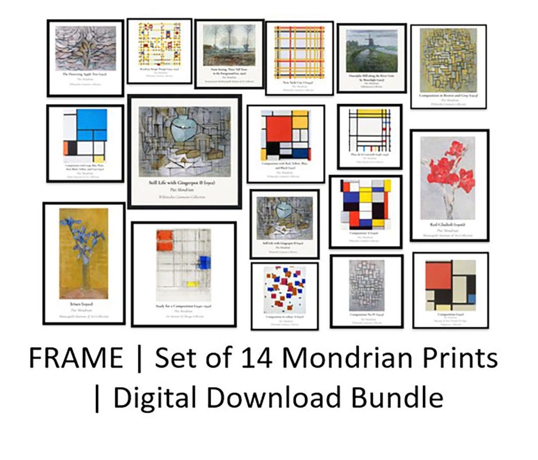 FRAME 14 Authentic Piet Mondrian Prints | Abstract Geometric Wall Art ...