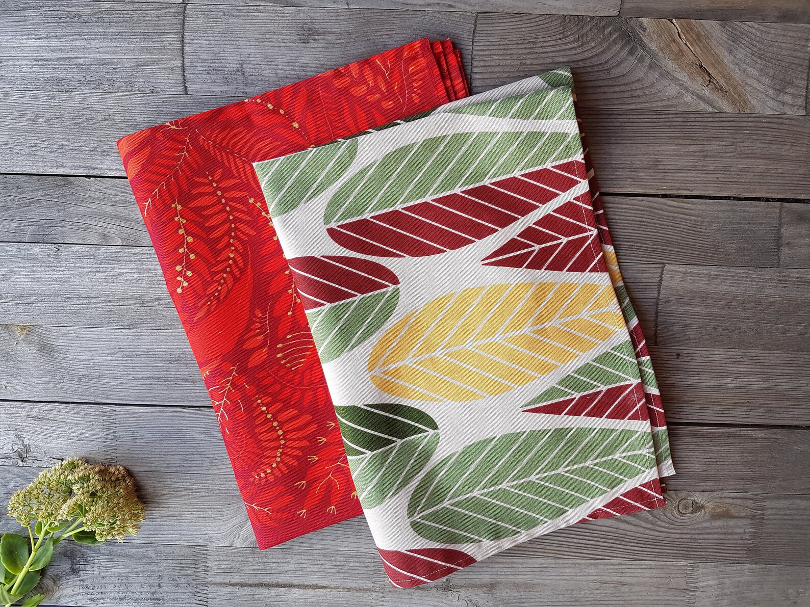 Tea Towel. Autumn Leaves Tea Towel Fall Tea Towel Tea Towel | Etsy