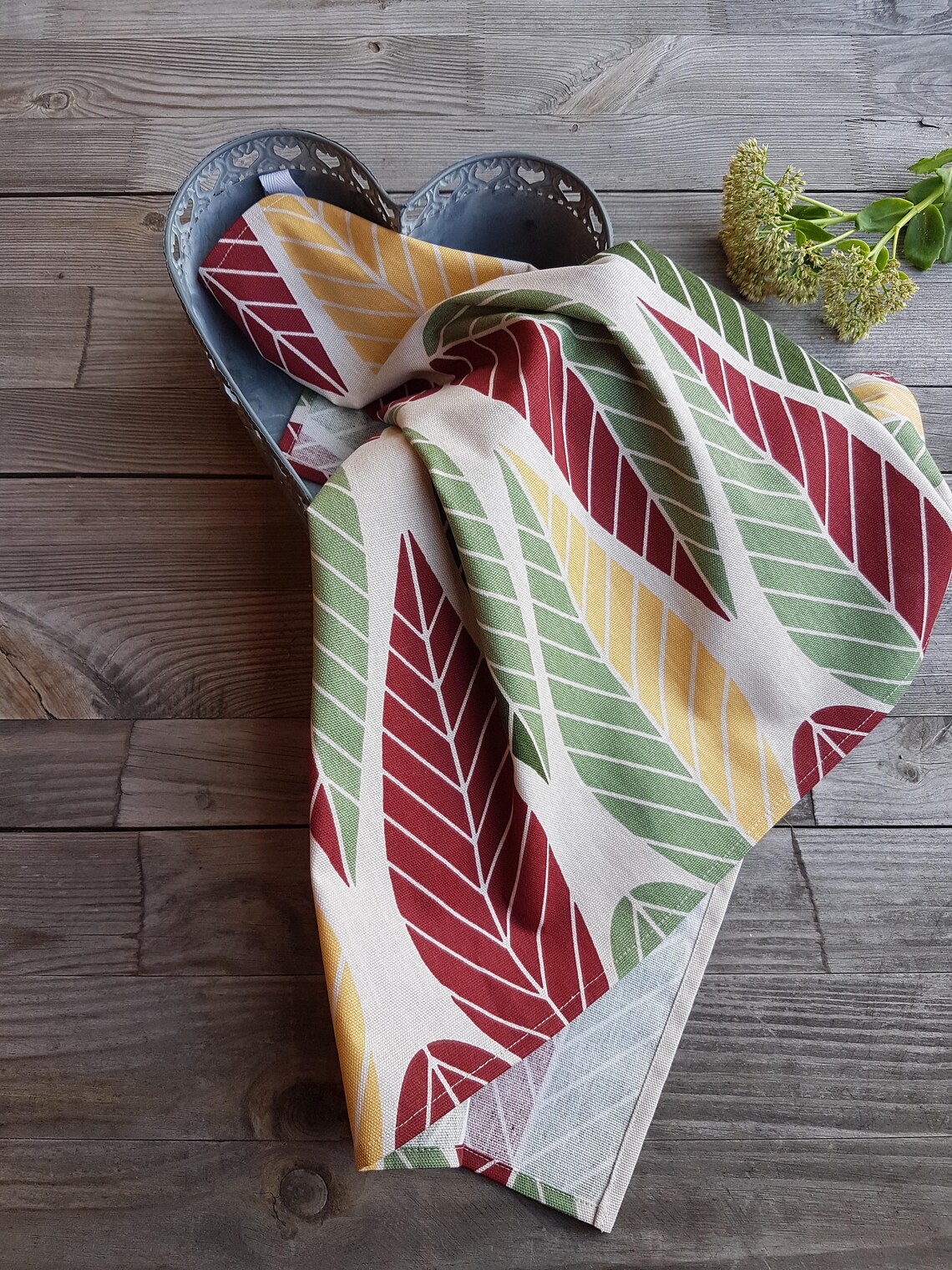 Tea Towel. Autumn Leaves Tea Towel Fall Tea Towel Tea Towel - Etsy