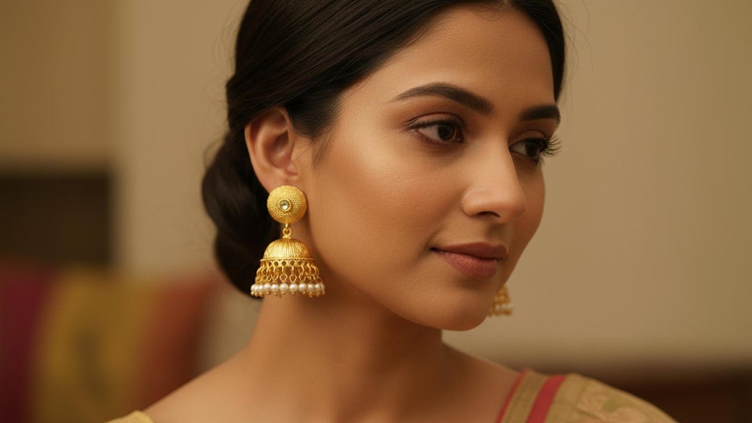 Miracle Jewels by MJ Handmade Gold Chandelier Earrings With Pearl ...