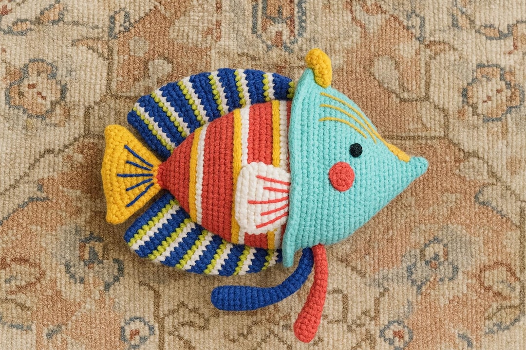 Stripey the Angelfish Crochet Pattern PDF, Cute Amigurumi Fish Plush ...