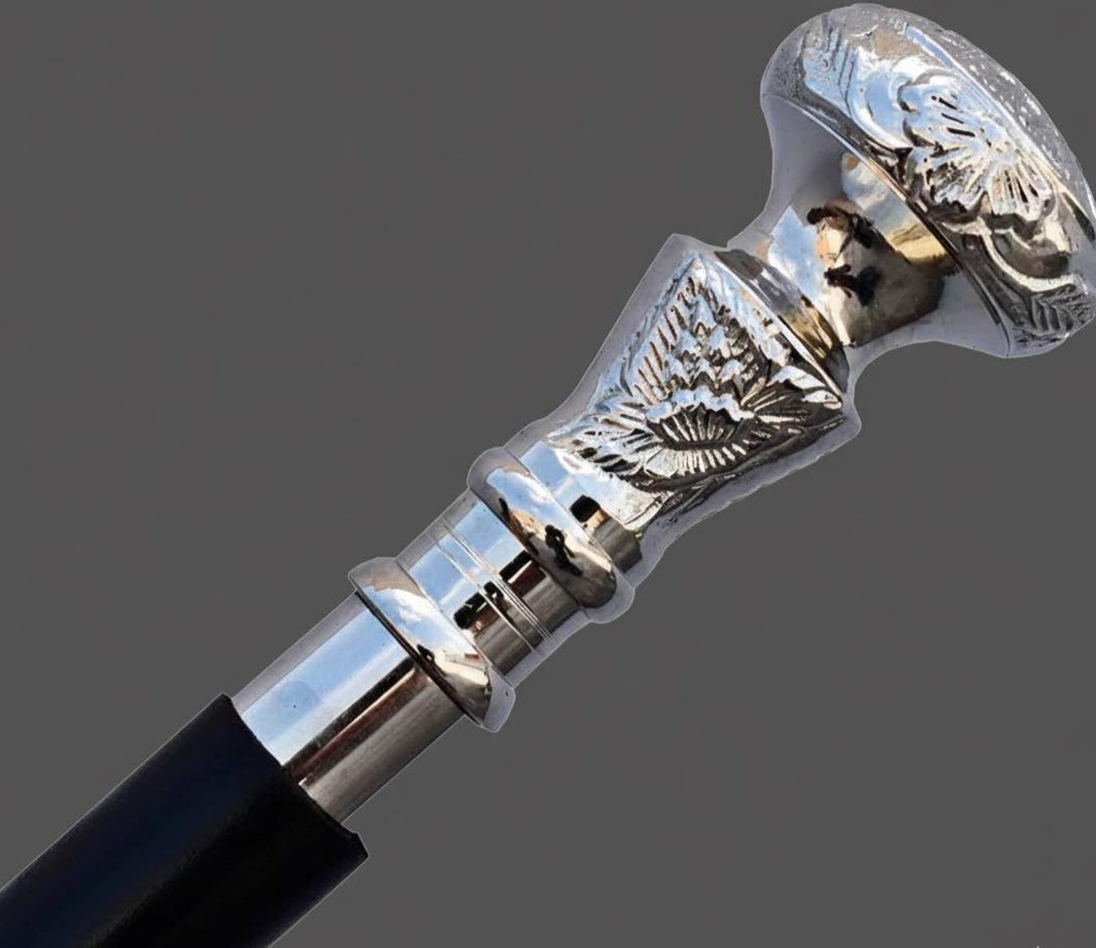 Vintage Silver Handle Walking-cane | Elegant Gentleman Walking Stick ...