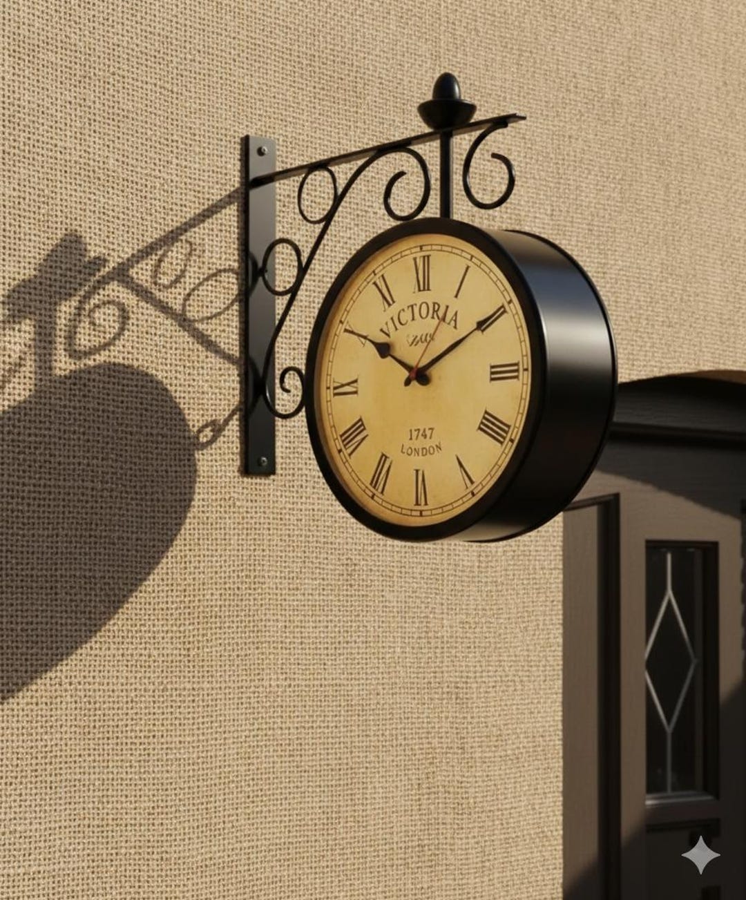 Antique Style Double Sided Clock | Victoria London Railway Wall Decor ...