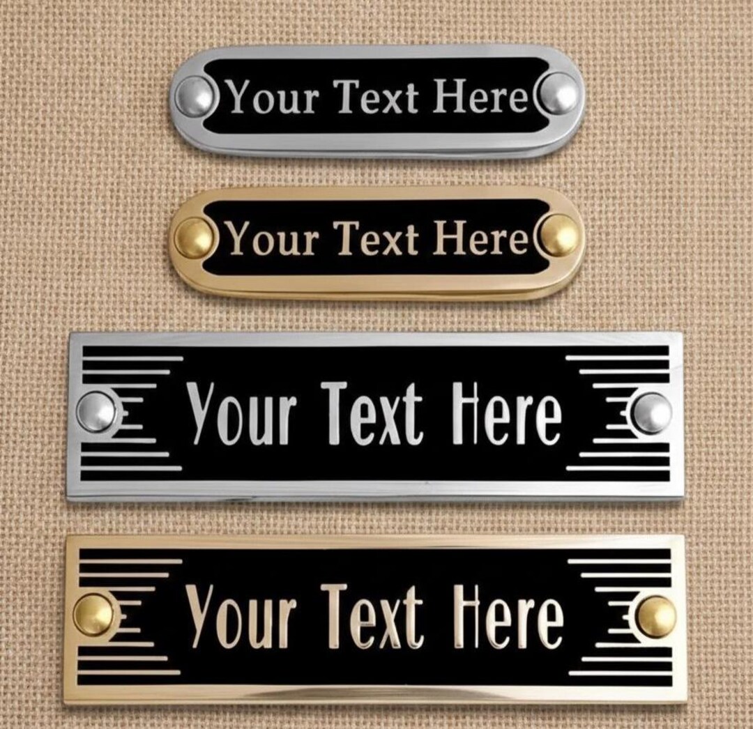 Custom Engraved Brass Name Plate | Silver or Brass Finish - Etsy