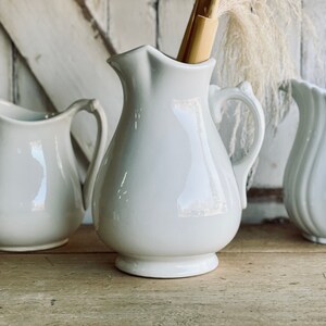 Extra Large White Pitcher Iron Stone Pitcher White Pitcher Ironstone ...