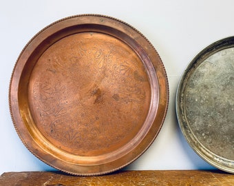 Large Round Copper Tray - Etsy