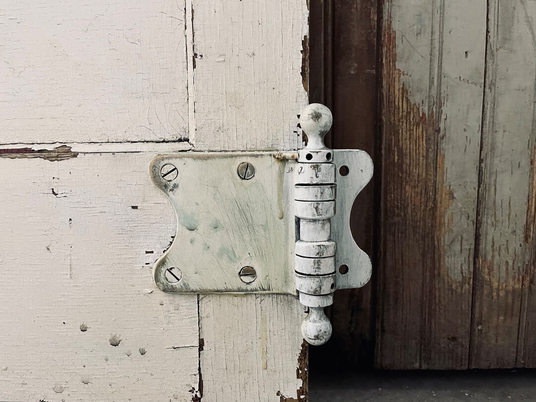 Antique Large Brass Hinge Set of Two Painted Hinges Extra Large Hinges ...
