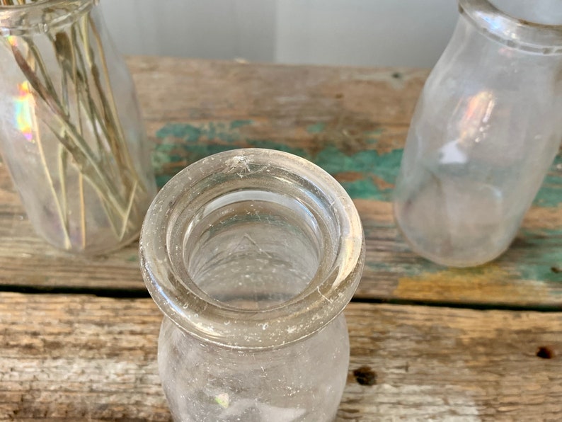 Set of 3 Antique Cream Jar Small Antique Jar Clear Glass - Etsy