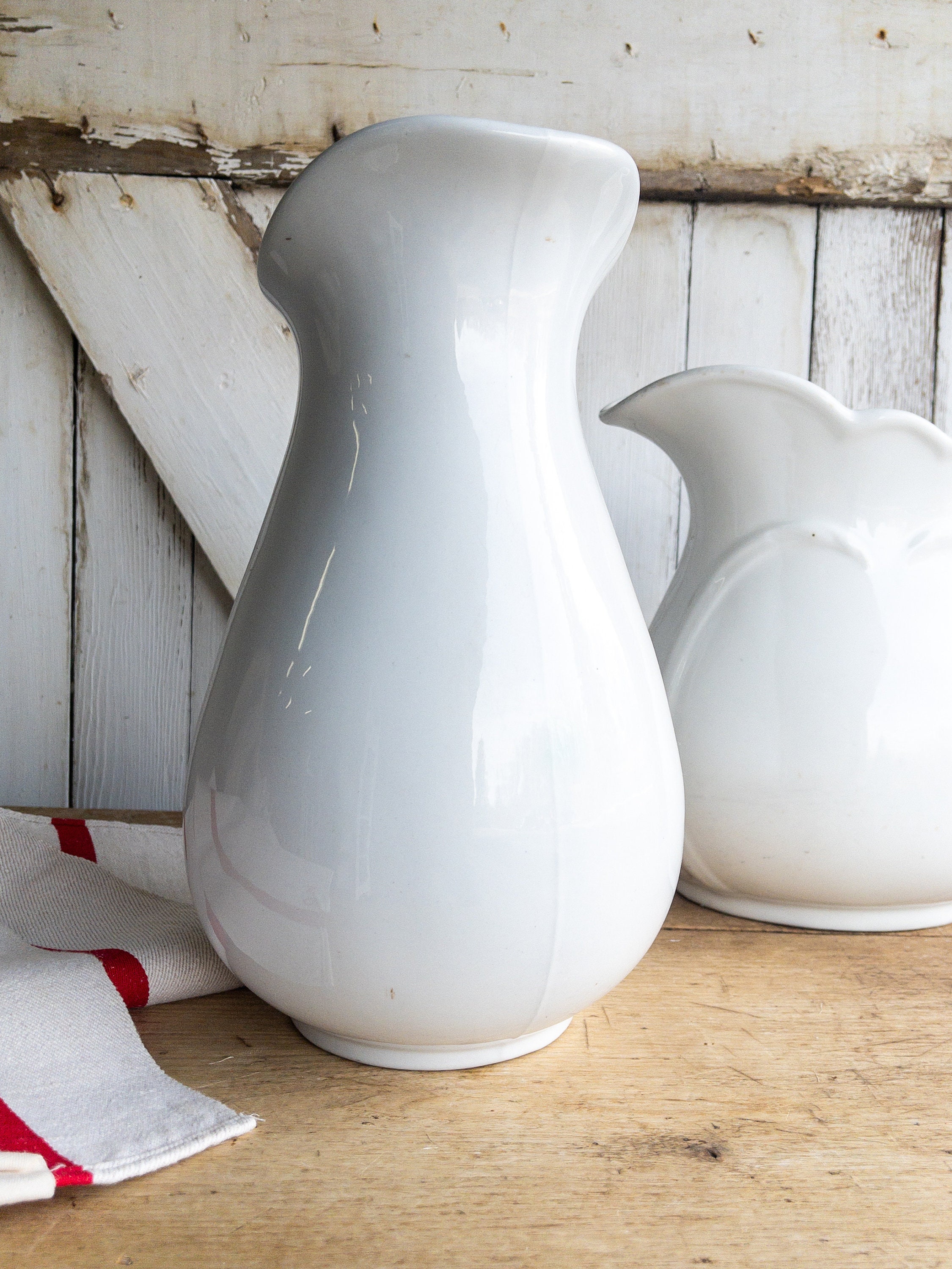 Large White Vase Royal Stone China Wedgwood and Co White Pitcher ...