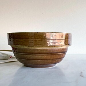 Antique Brown Stoneware Bowl 7” USA Size 7 Mixing Brownware Shoulder ...