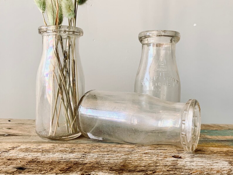 Set of 3 Antique Cream Jar Small Antique Jar Clear Glass | Etsy