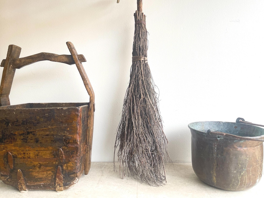 Besom Broom Antique 1800s Handmade Twig Broom Hearth Broom Rustic ...
