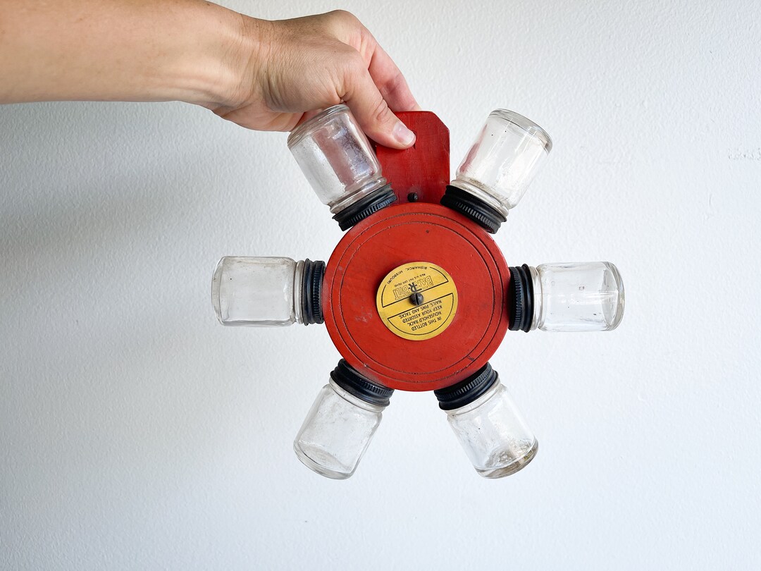 Antique Hardware Jars Spinner Nuts and Bolts Spinner Organizer Wall ...