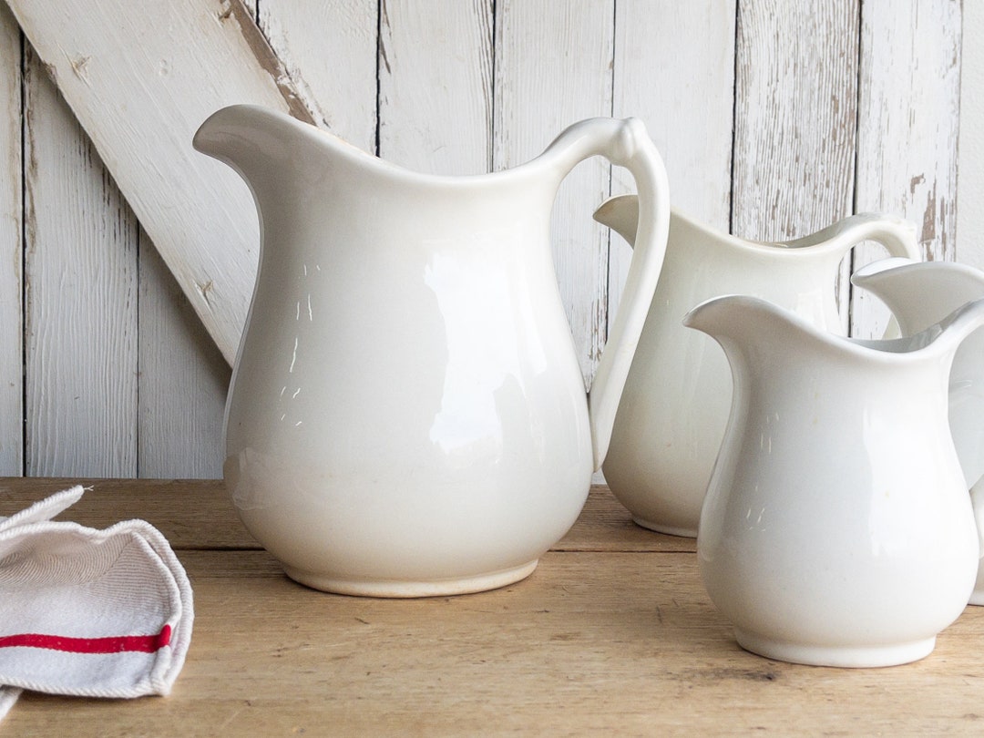 Taylor Smith & Taylor Ironstone Pitcher Antique Pitcher White Pitcher ...