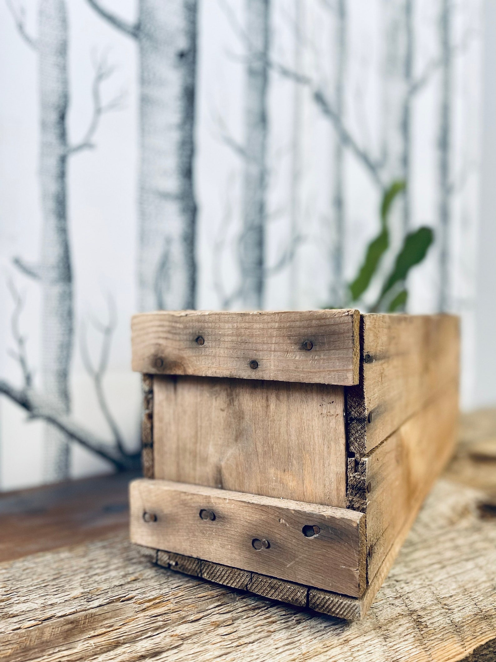 SALE Long Narrow Wood Crate Shelf Rustic Shelf Spice - Etsy