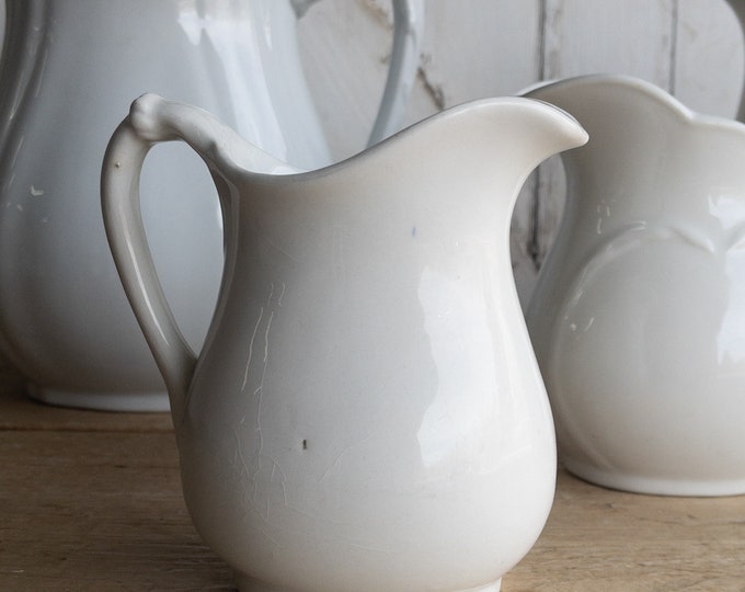 The Colonial Company Ironstone Pitcher White Pitcher Stoneware Modern ...