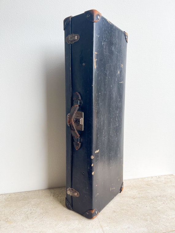 Long Black Suitcase Trunk Soft Sided Storage Rustic I… - Gem