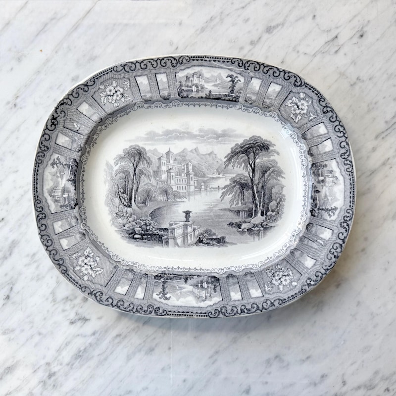 1800s Transferware Platter - Etsy