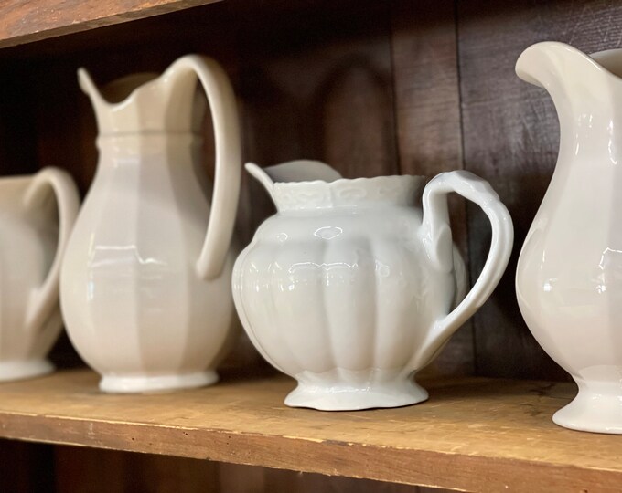 White Pitcher | White Pitchers | Ironstone Pitcher | Modern Farmhouse ...