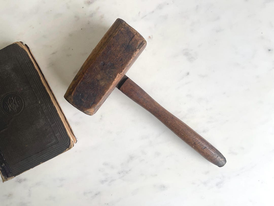 Primitive Wood Mallet Gavel Antique Wooden Hand Tool Wood Hammer Rustic ...