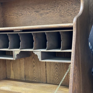 Larkin Style Secretary Desk Bookshelf Cabinet Narrow Entryway Piece ...