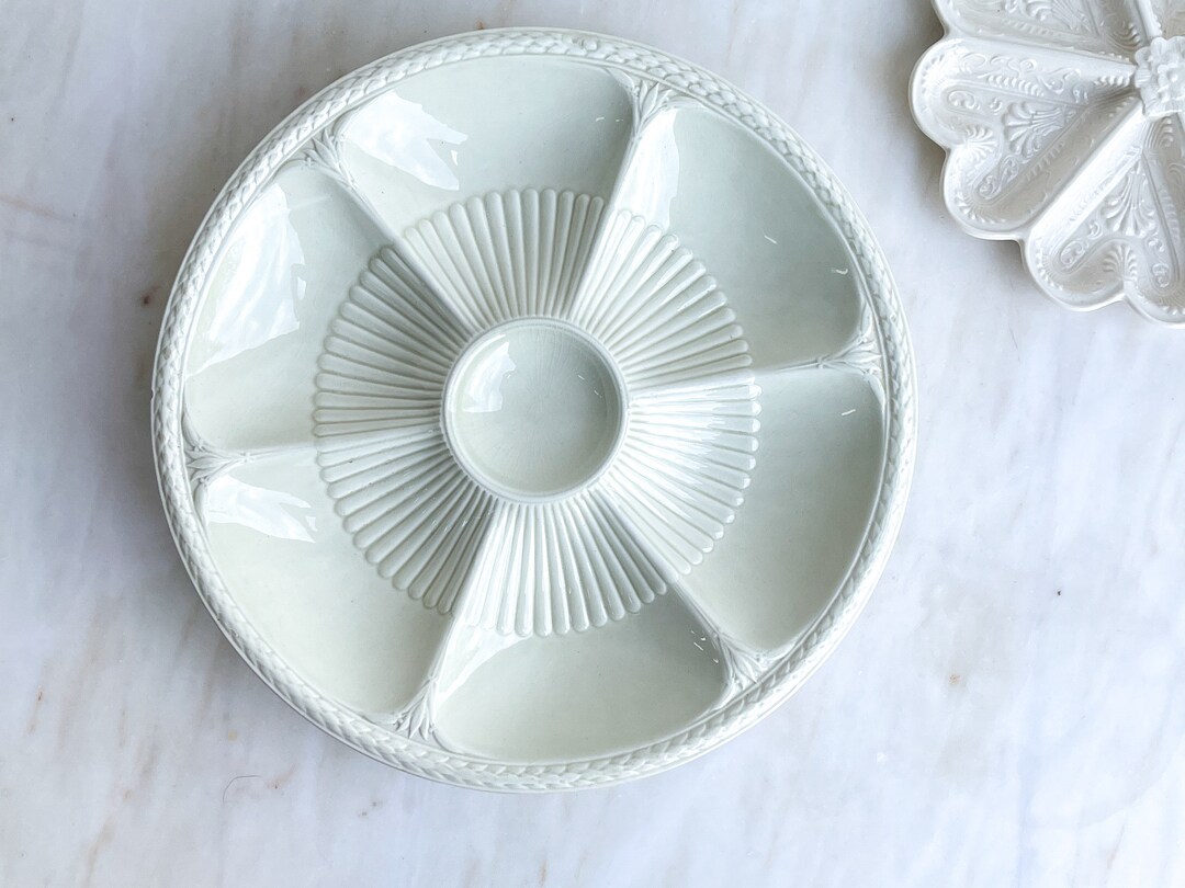Wedgwood Oyster Dish Made in England Antique Creamware Serveware Large ...