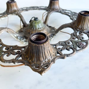 Vintage Virden Ceiling Light Fixture 1930s Art Nouveau Art Deco 5 Bulb ...