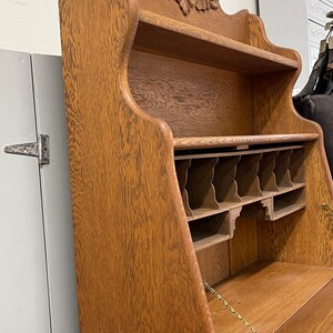 Larkin Style Secretary Desk Bookshelf Cabinet Narrow Entryway Piece ...