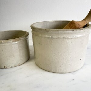 Antique Crock Beige Stoneware Crock Pottery Farmhouse Kitchen Utensil ...