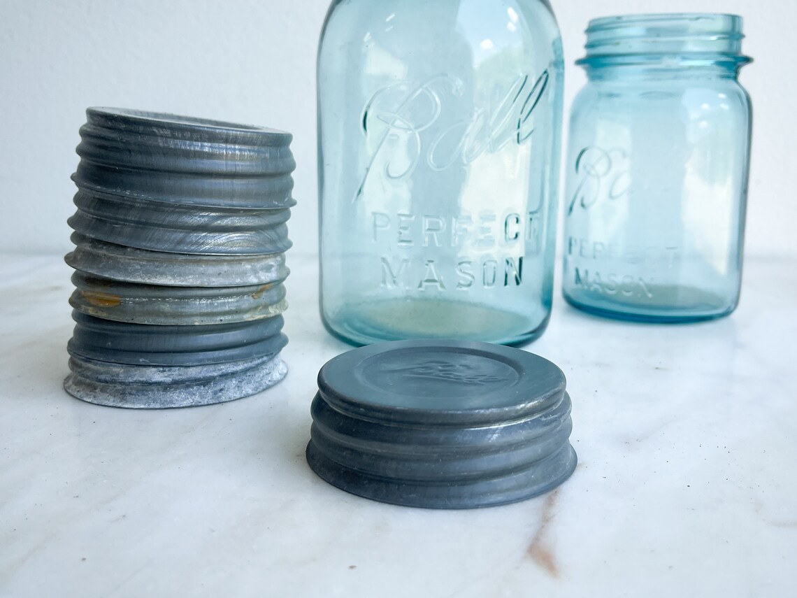 Antique Zinc Canning Jar Lid Ball Jar Lid Mason Atlas Jar Lid Metal and ...