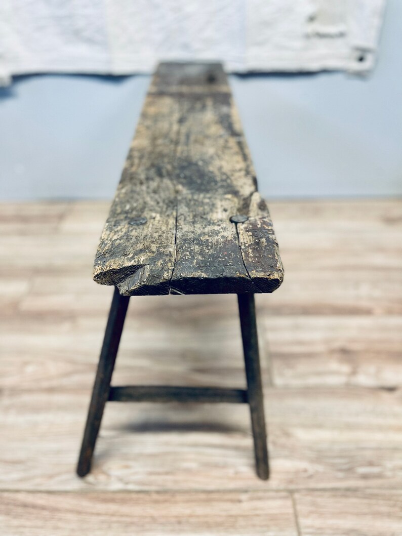 Small Rustic Wood Bench Antique Wood Bench Mortise and Tenon - Etsy