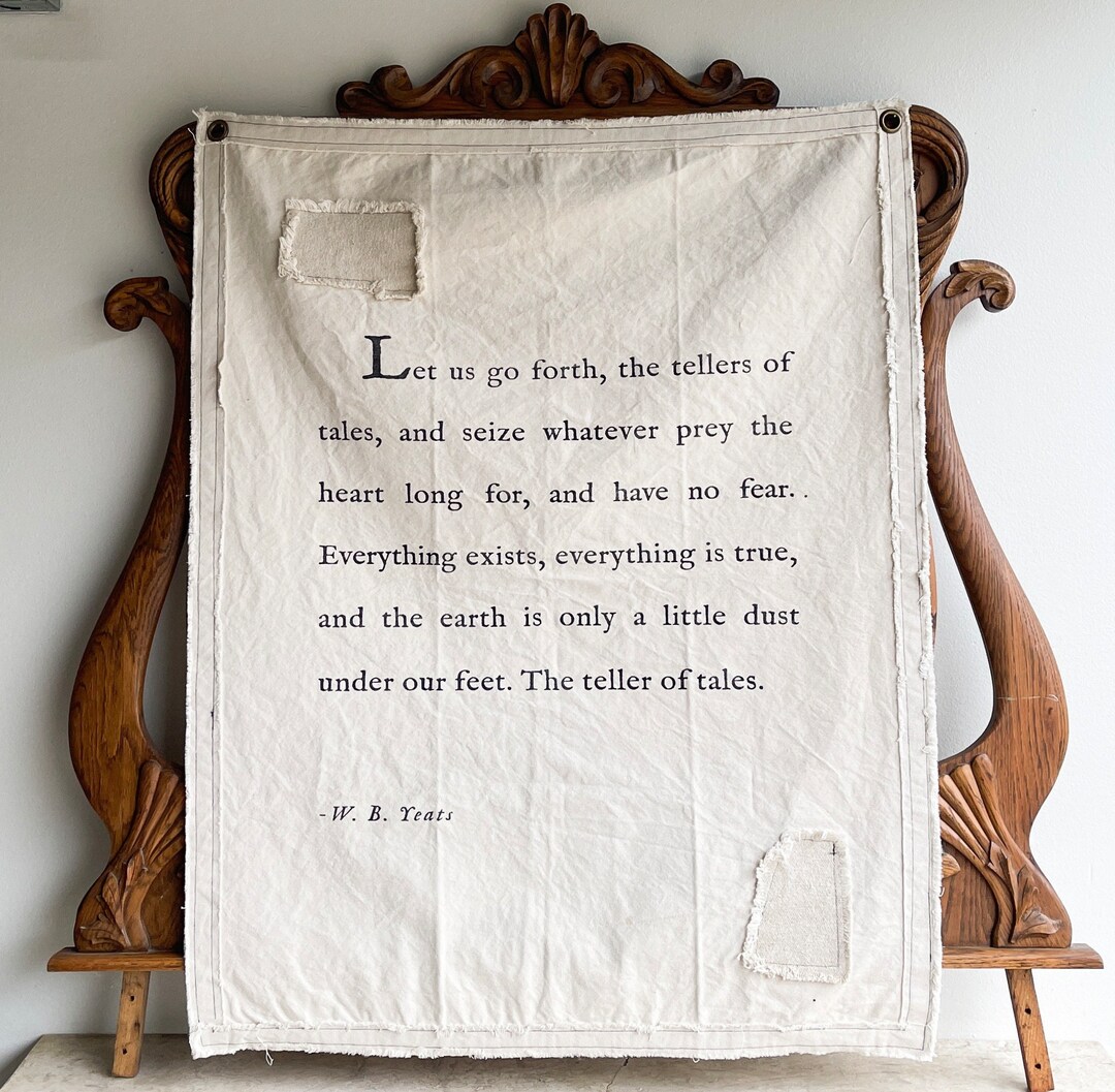 Canvas Wall Tarp Inspirational Wall Hanging Teller of Tales Poetry ...
