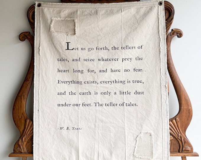 Canvas Wall Tarp Inspirational Wall Hanging Teller of Tales Poetry ...