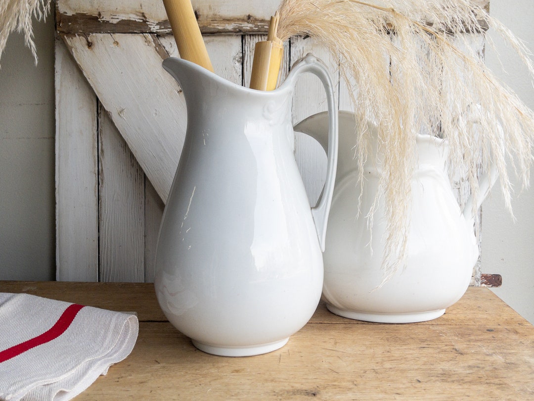 Large White Vase Royal Stone China Wedgwood and Co White Pitcher ...