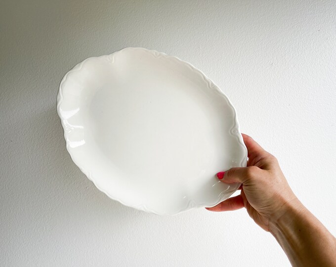 Vintage Oval USA Platter Cream Ironstone Small Serving Platter Antique ...