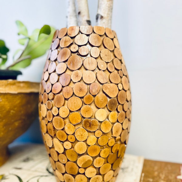 Rustic Wood Vase - Etsy