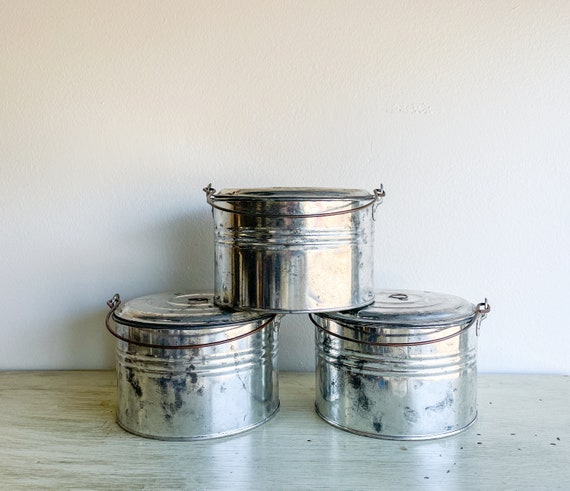 Kitchen Antique Metal Containers Vintage Kitchen Canister Tins,