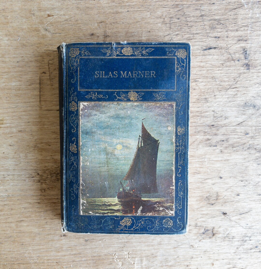 Silas Marner George Eliot Antique Book Navy Blue Ship Cover Illustrated ...
