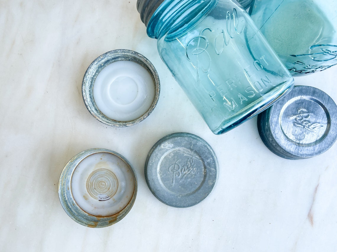 Antique Zinc Canning Jar Lid Ball Jar Lid Mason Atlas Jar Lid Metal and ...