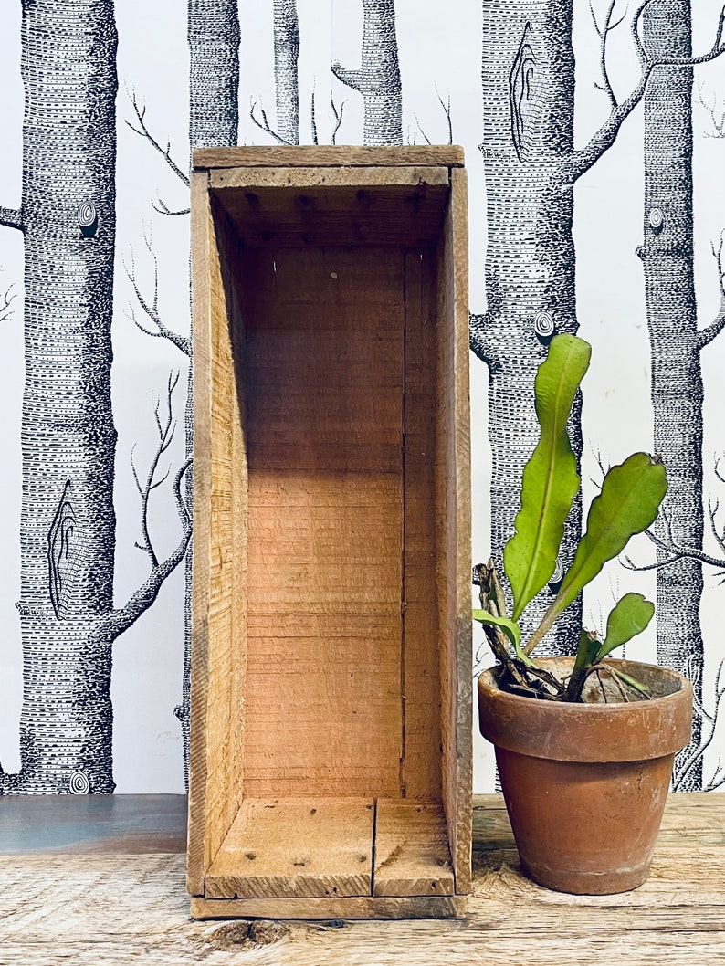 SALE Long Narrow Wood Crate Shelf Rustic Shelf Spice - Etsy