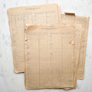 Antique Ledger Sheets Lot of 50 1941 Vintage Papers Vintage Ephemera ...