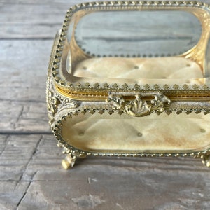 Ormolu Jewelry Box French Jewelry Box Gold Filigree Ornate Mid Century ...
