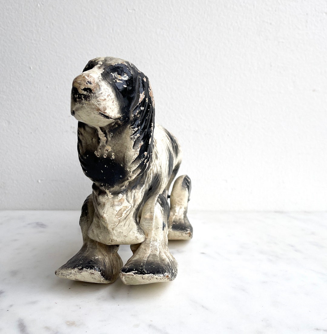 1940s Springer Cocker Spaniel Pull Toy Rustic Accent Bookshelf Display ...